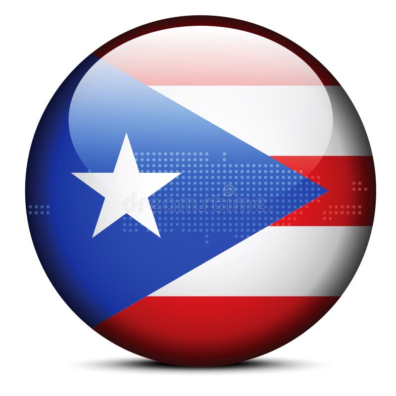 Map with Dot Pattern on Flag Button of Freely Associated State O Stock ...