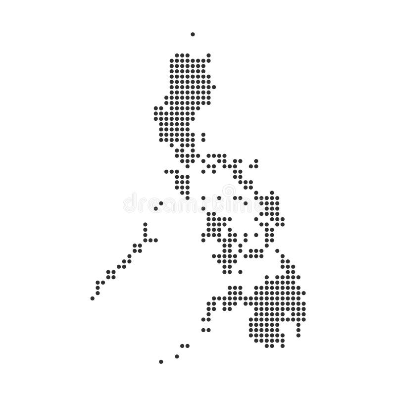 Vector Pixel Map Of Philippines Isolated On White Background Stock ...
