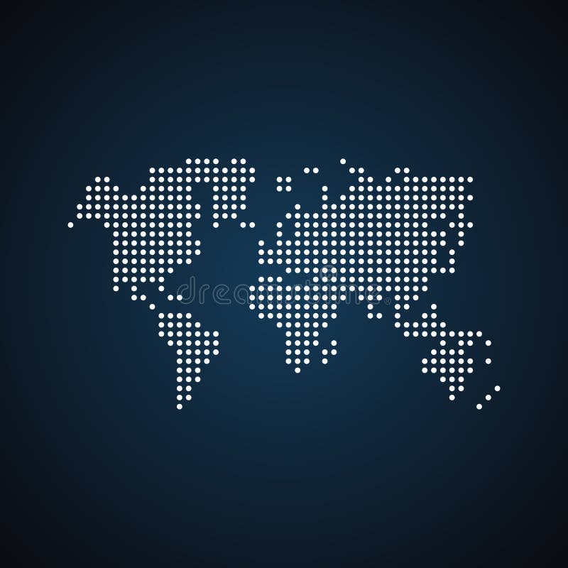Dotted World Map. Vector Illustration Stock Vector - Illustration of ...