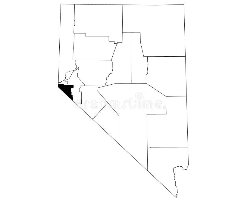 Map of Douglas County in Nevada State on White Background. Single ...