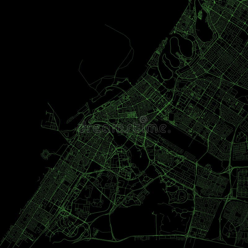 Map of Dubai, Satellite View, United Arab Emirates Stock Photo - Image ...