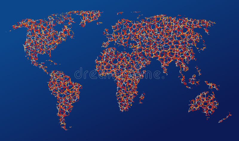 Map of the Earth, Communication, Net, Roads or Abstraction Stock Vector ...