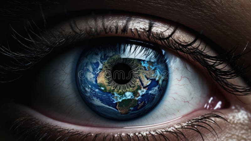 A Map of the Earth, with an Eye Space for Text Stock Illustration ...