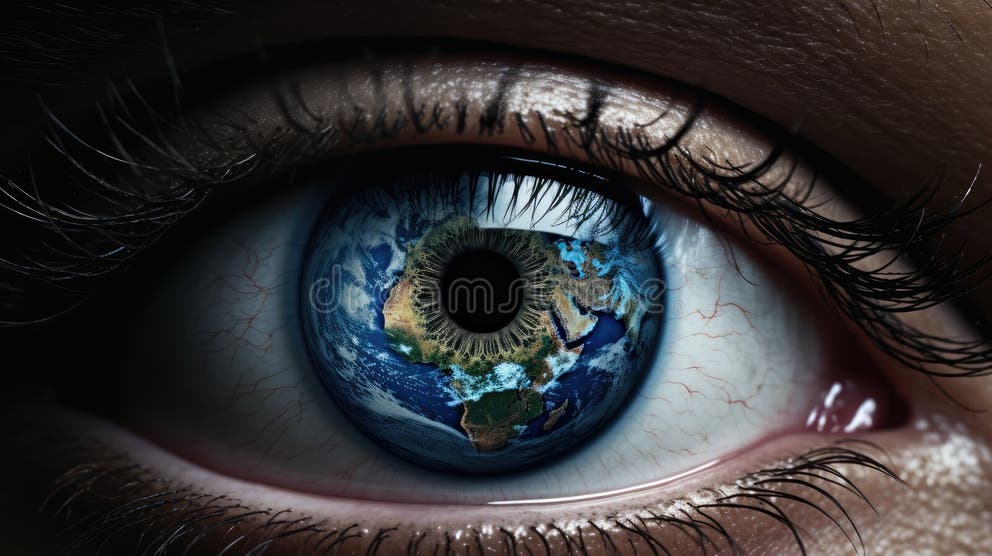 A Map of the Earth, with an Eye Space for Text Stock Illustration ...