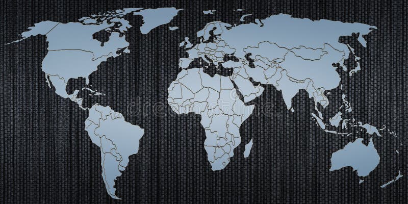 Map of Earth from Metal, 3D Stock Illustration - Illustration of steel ...