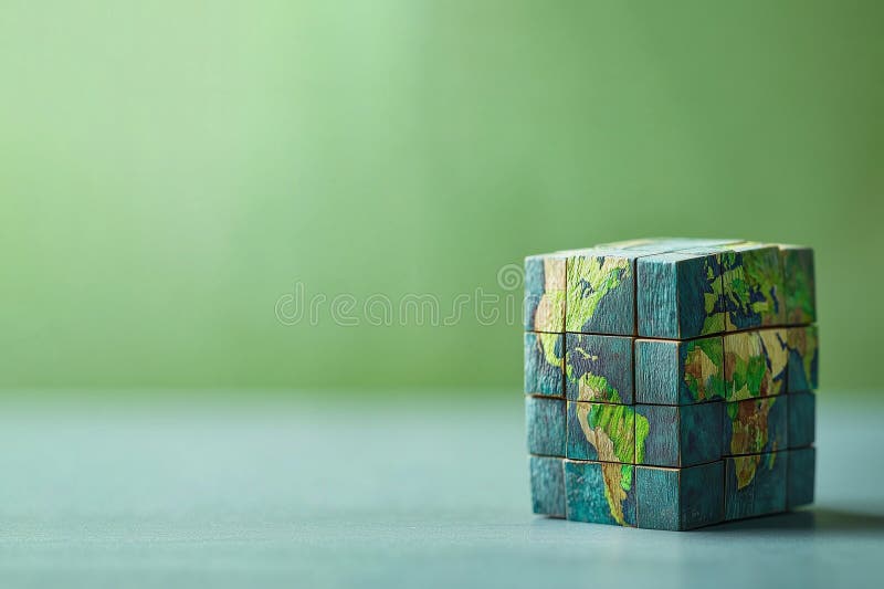 Map of the Earth Plotted on a Rubik S Cube Stock Illustration ...