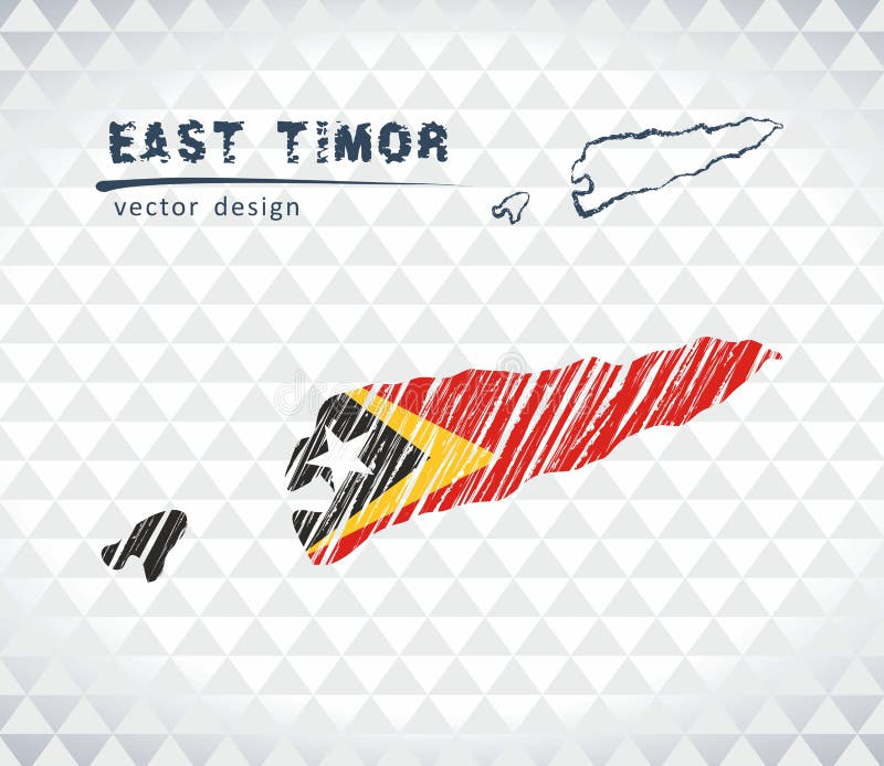 Map of East Timor with Hand Drawn Sketch Pen Map Inside. Vector ...