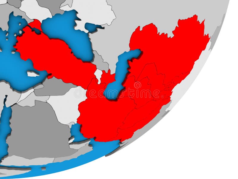 Map of ECO Member States on 3D Globe Stock Illustration - Illustration ...
