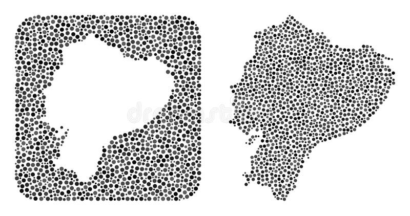 Map of Ecuador - Dotted Mosaic with Stencil Stock Vector - Illustration ...