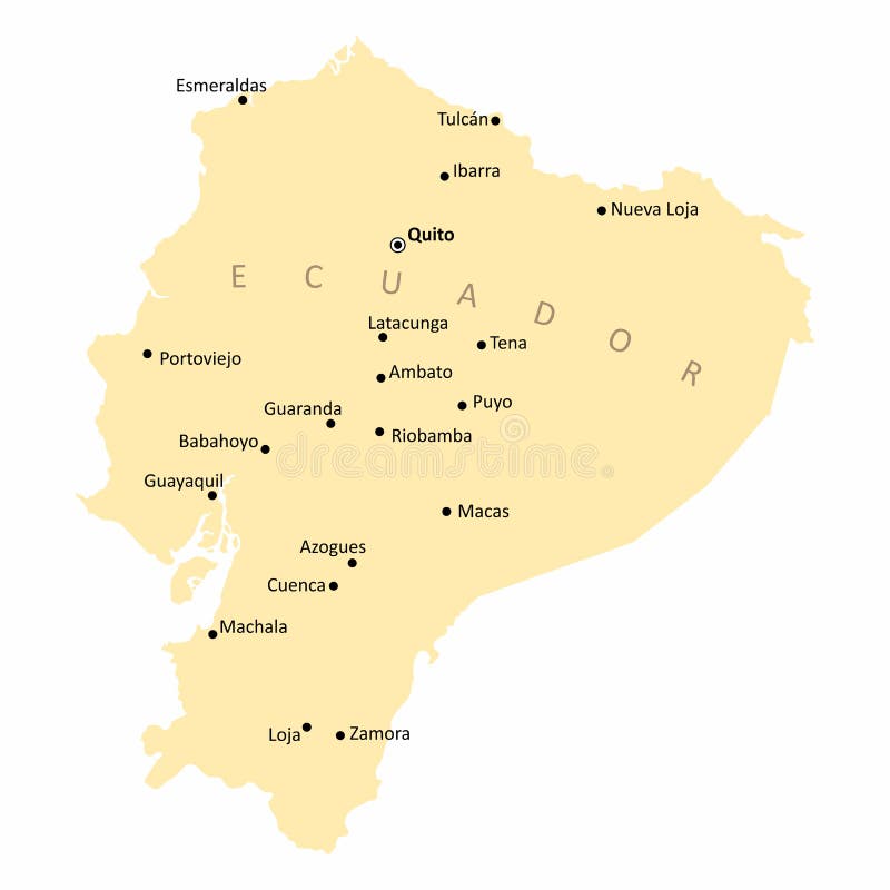 Map of Ecuador stock illustration. Illustration of town - 188535918