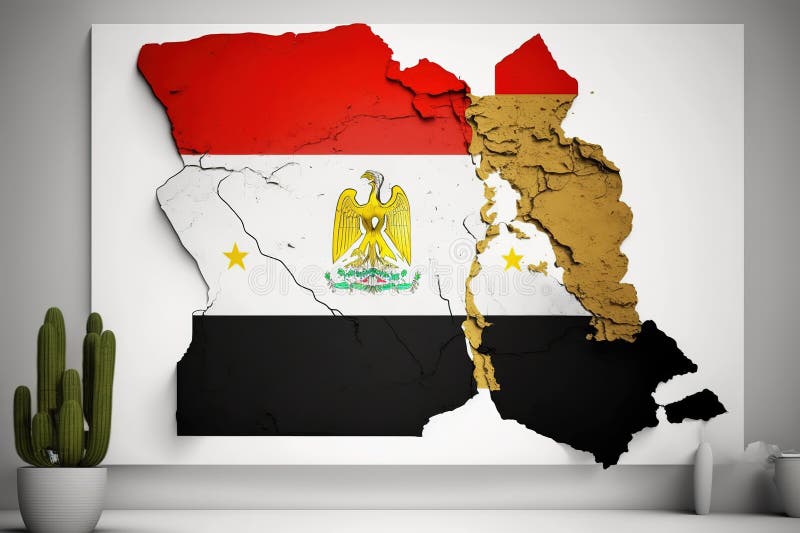 Map of Egypt in Egyptian Flag Colors Generative Ai Stock Illustration ...