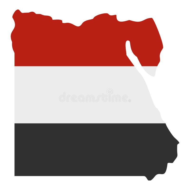 Map of Egypt in Egyptian Flag Colors Icon Isolated Stock Vector ...