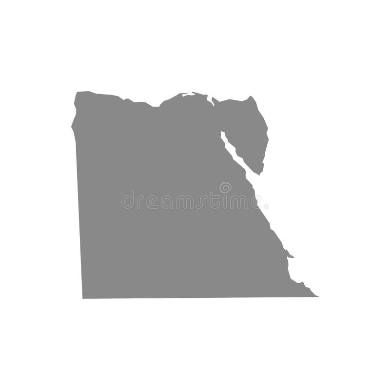 Map of Egypt in Gray on a White Background Stock Vector - Illustration ...