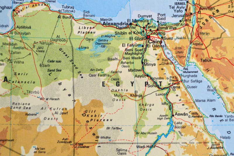 A Map of Egypt Showing the Major Cities Stock Image - Image of ...