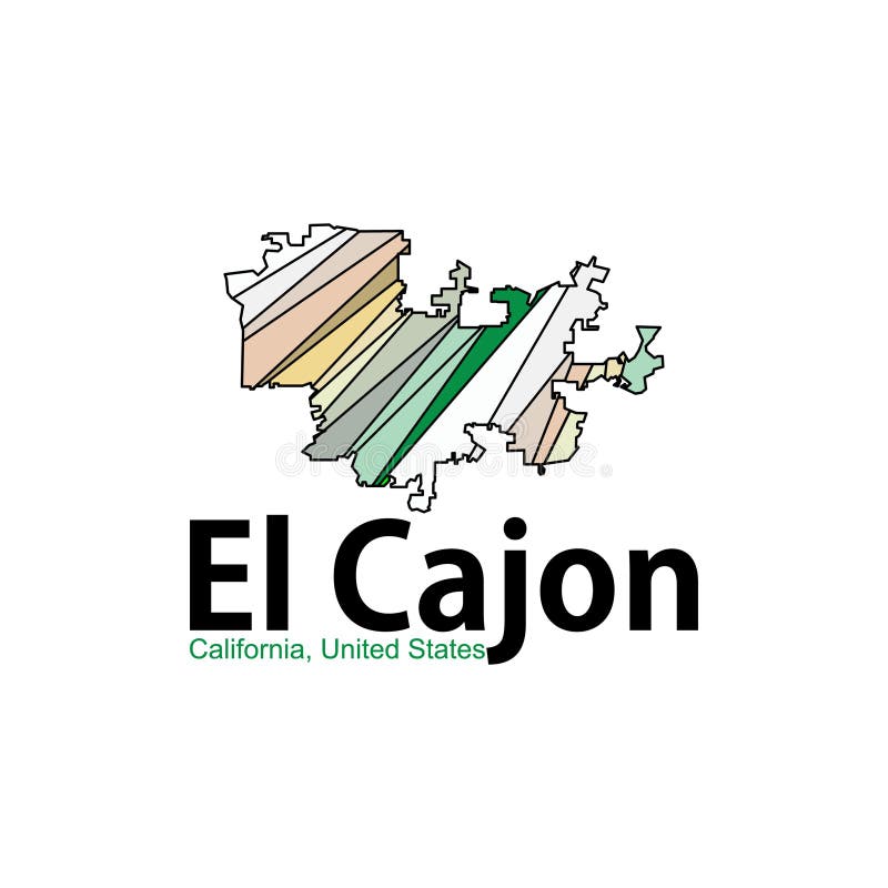 Map of El Cajon California City Geometric Design Stock Vector ...