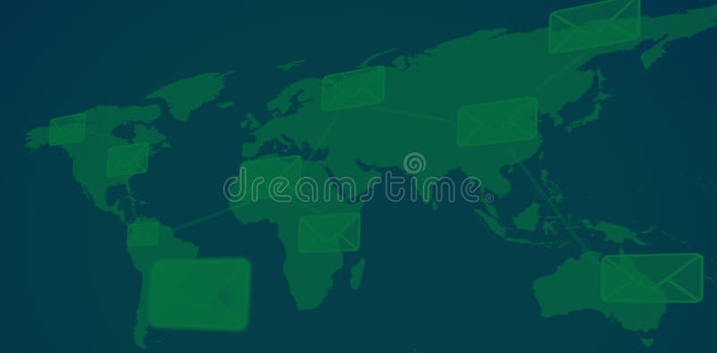 Map with emails stock illustration. Illustration of internet - 103803828