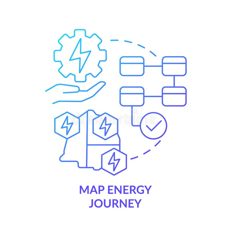 Map Energy Journey Blue Gradient Concept Icon Stock Vector ...