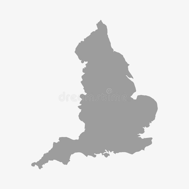 England Map in Gray with Shadows and Gradients on a Blue Background ...