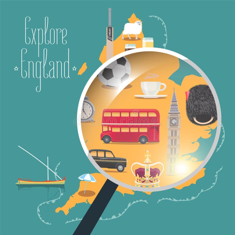 Map of England Vector Illustration, Design Element Stock Vector ...