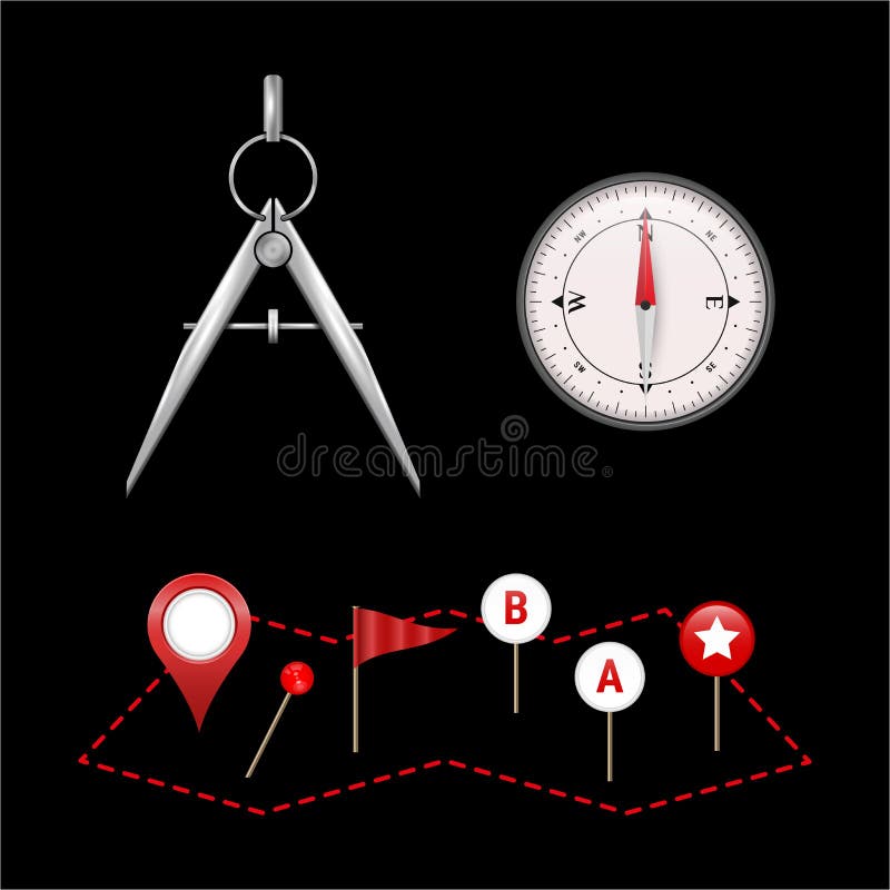 Map equipment vector set stock vector. Illustration of vector - 231331697