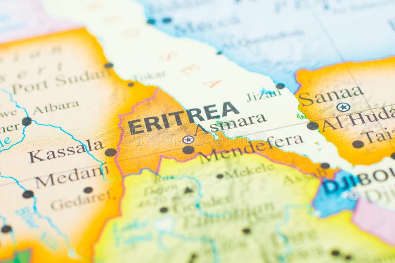 Map of Eritrea stock photo. Image of country, asmara - 173476262