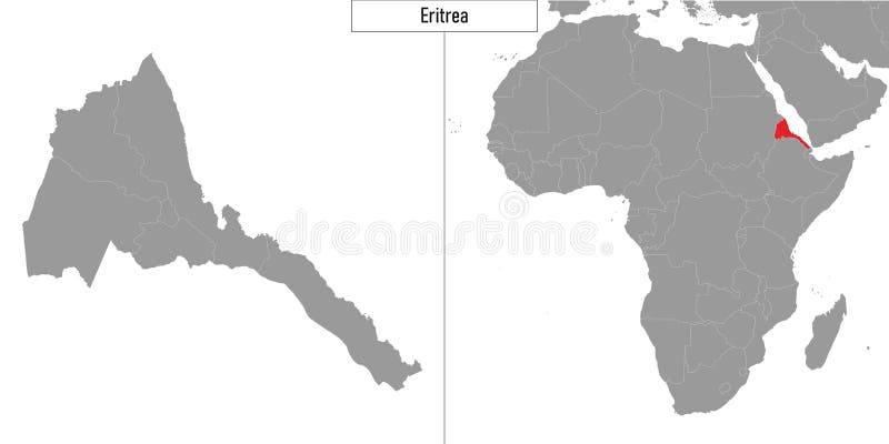 Map of Eritrea and Location on Africa Map Stock Vector - Illustration ...