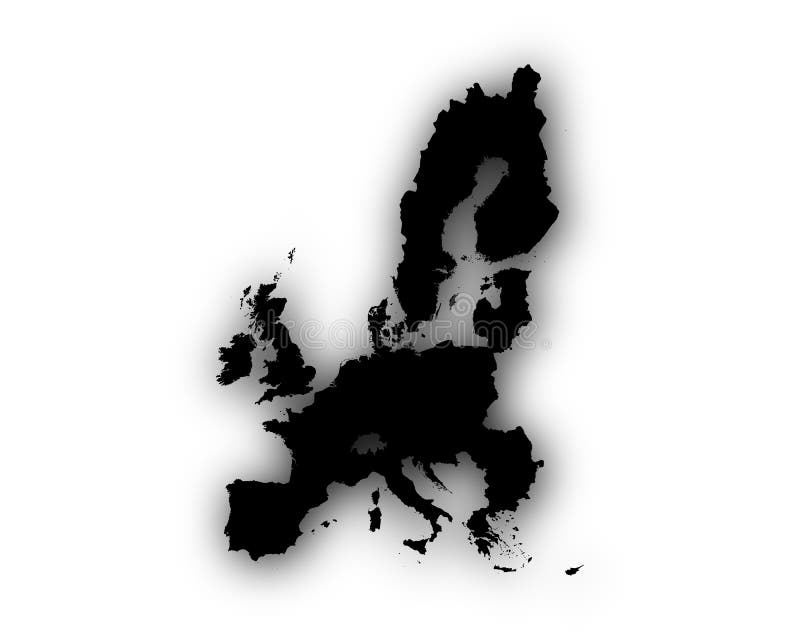 Map of the EU with shadow stock vector. Illustration of country - 86236815