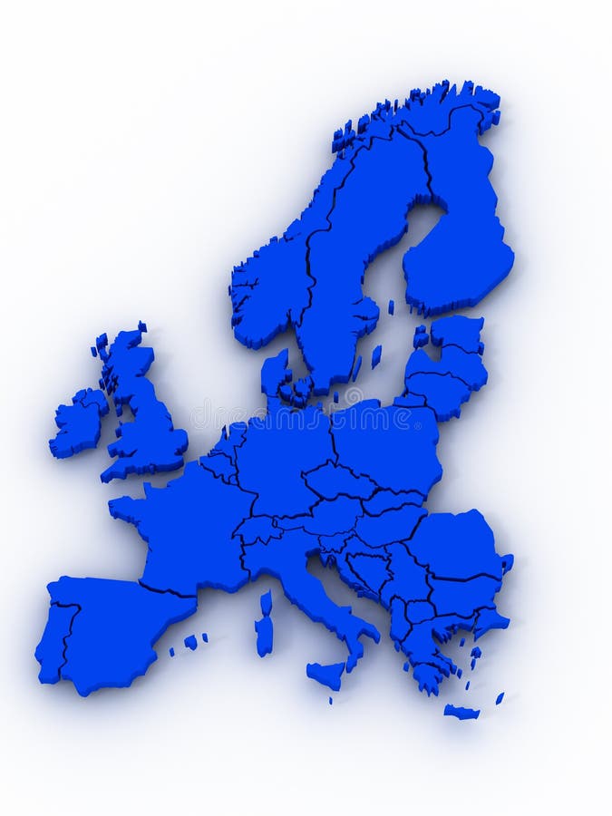 European Union Map with Flags in Circle Stock Vector - Illustration of ...