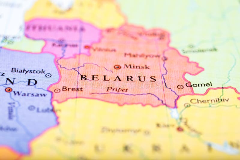 Map of Europe Centered on Belarus Stock Image - Image of eastern ...