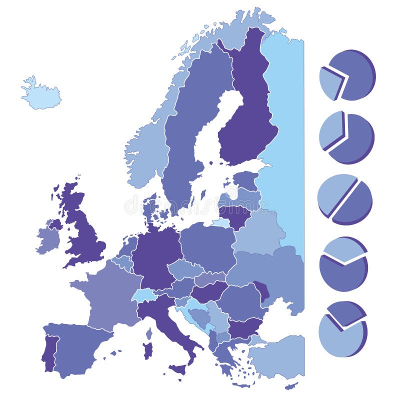 Purple map of Europe stock vector. Illustration of russia - 167506995