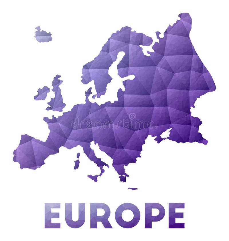 Europe geometric map. stock vector. Illustration of border - 178168171