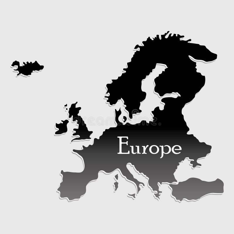 Map europe silhouette vector illustratie. Illustration of wereld ...