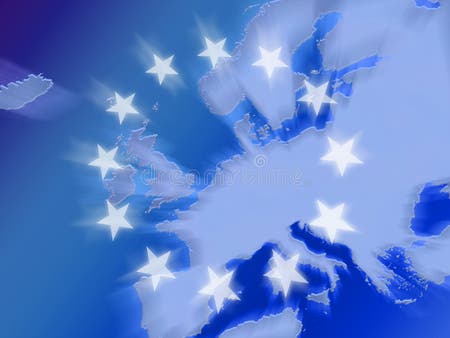 Map of europe with stars stock illustration. Illustration of earth ...