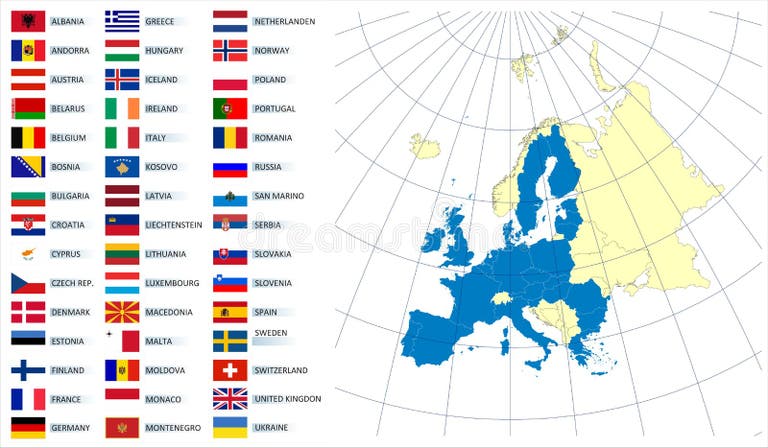 All Europe European Flags Map Stock Illustrations – 367 All Europe ...