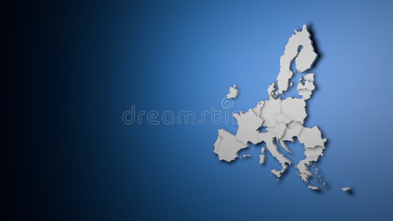 Map of the European Union on Blue Background Stock Illustration ...