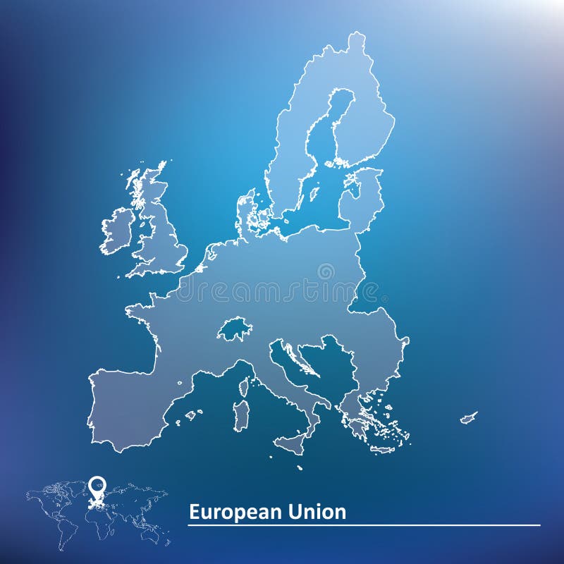 Map of European Union 2015 stock vector. Illustration of modern - 125159898