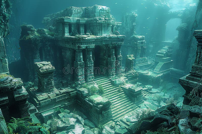 Map Exploring the Lost City of Atlantis Stock Image - Image of history ...