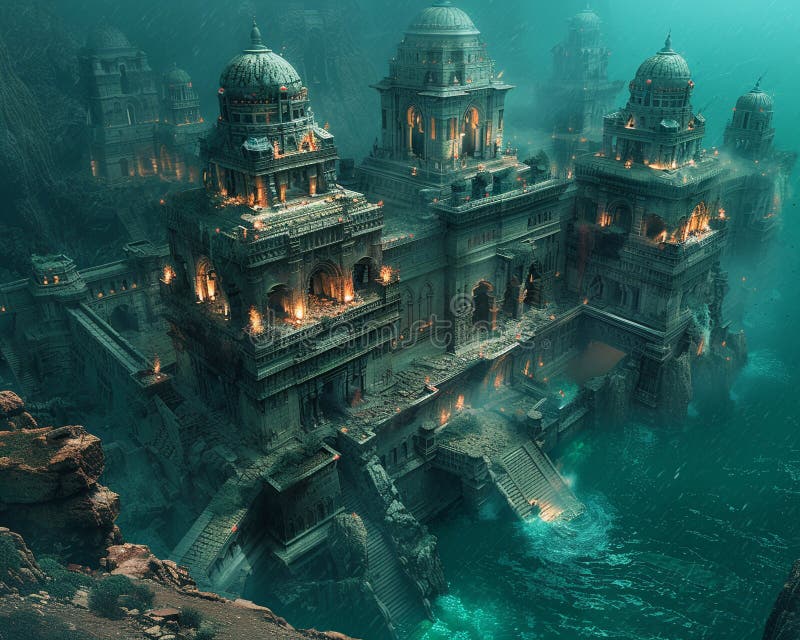 Map Exploring the Lost City of Atlantis Stock Photo - Image of nautical ...