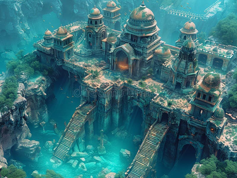 Map Exploring the Lost City of Atlantis Stock Photo - Image of sacred ...