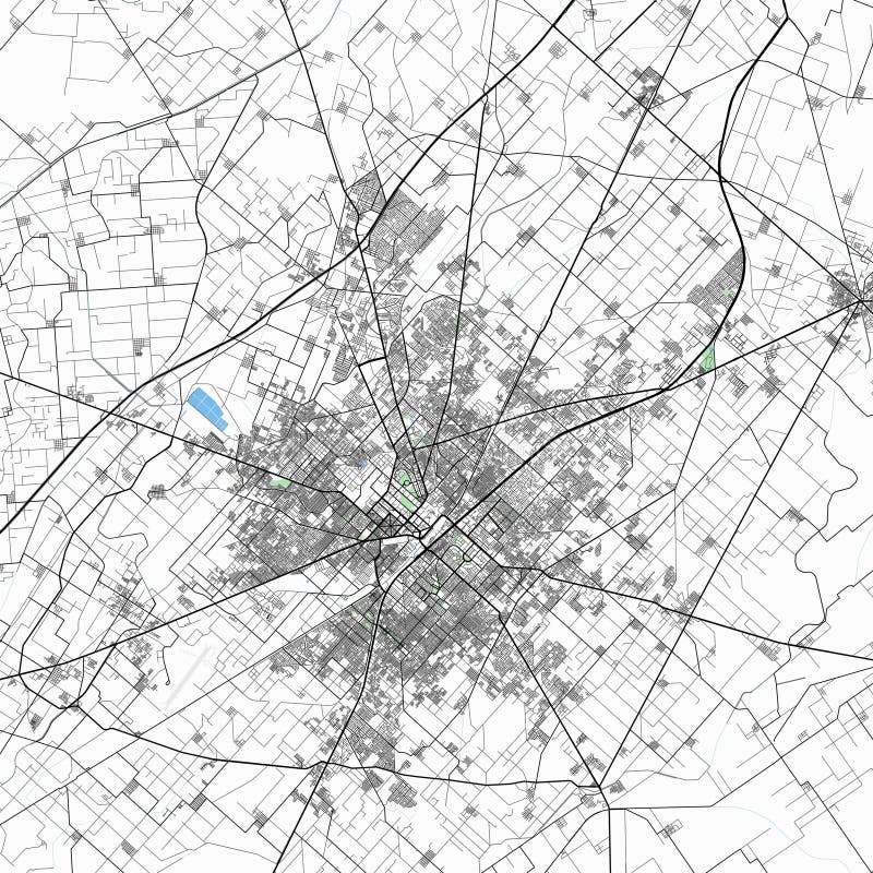 Map of Faisalabad city. stock illustration. Illustration of tree ...