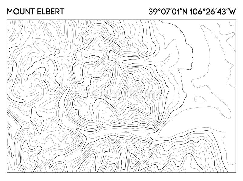 Topographic Map of Mount Elbert with Precise Elevation Lines and ...