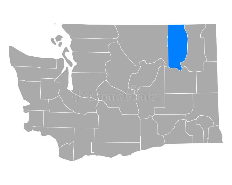 Map of Ferry in Washington stock vector. Illustration of cartography ...