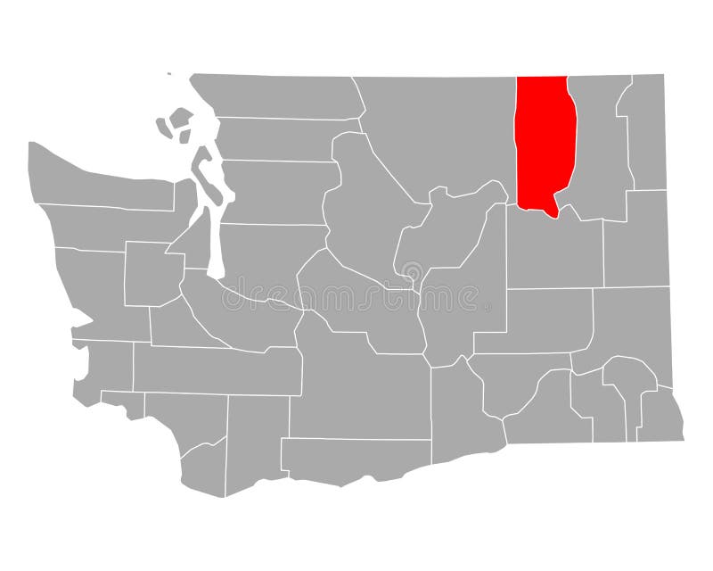 Map of Ferry in Washington stock vector. Illustration of line - 183940260