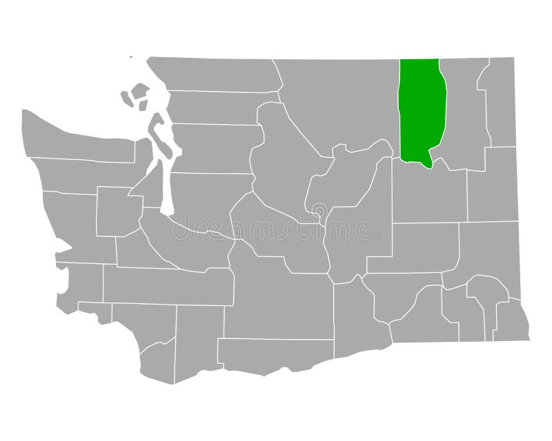 Map of Ferry in Washington stock vector. Illustration of grey - 184326194