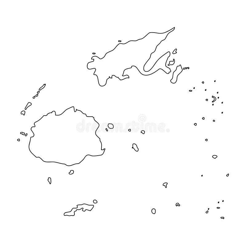 Map of fiji island stock vector. Illustration of contour - 338071591
