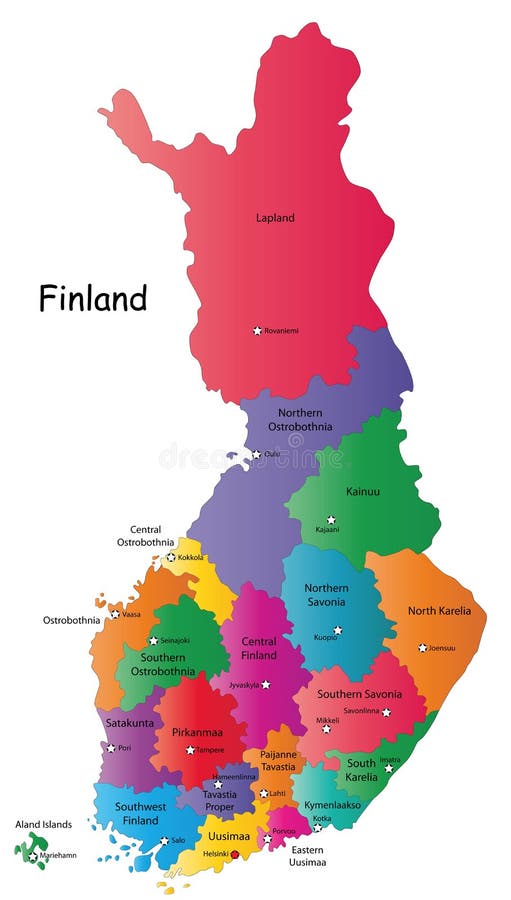 Map of Finland stock vector. Illustration of province - 6303954