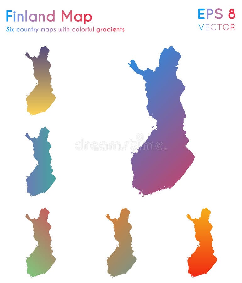 Map of Finland with Beautiful Gradients. Stock Vector - Illustration of ...