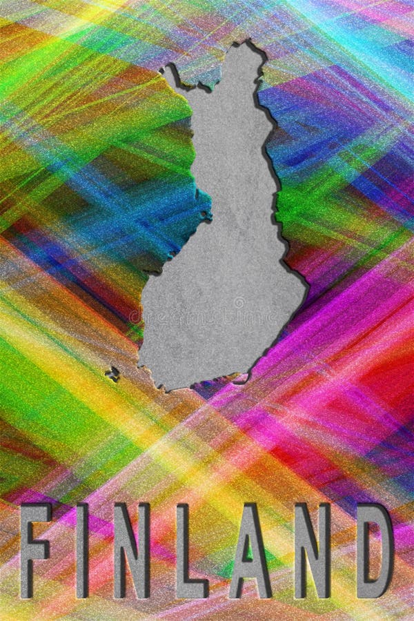 Map of Finland, Colorful Background Stock Illustration - Illustration ...