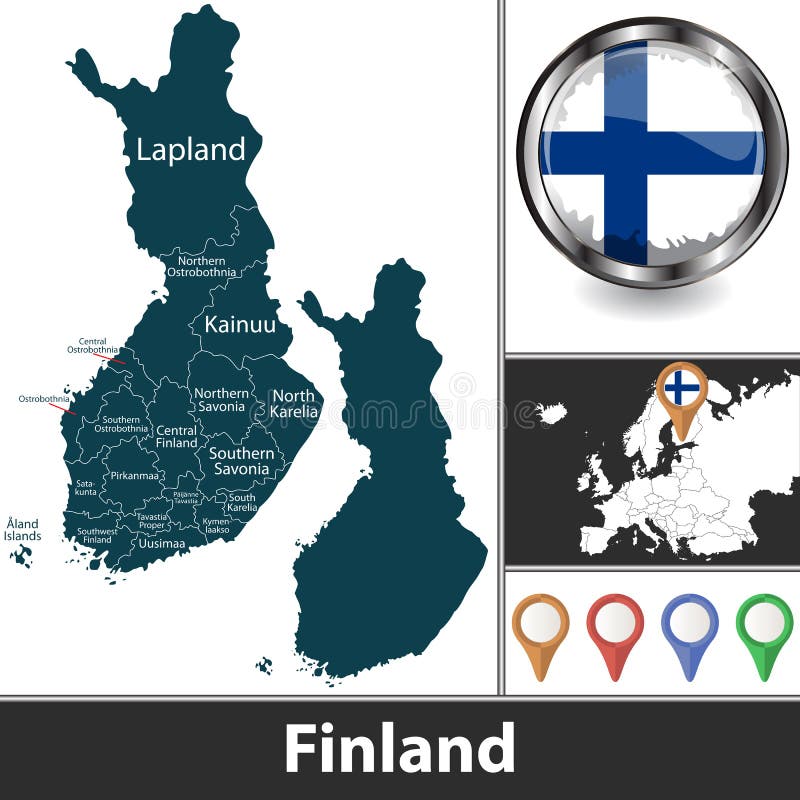 Map of Finland stock vector. Illustration of atlas, vector - 239003558