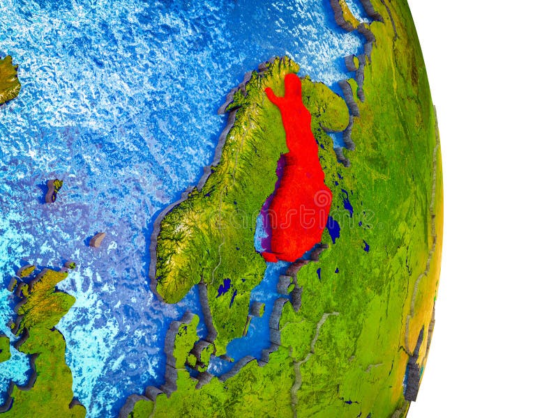 Map of Finland on 3D Earth stock illustration. Illustration of finland ...